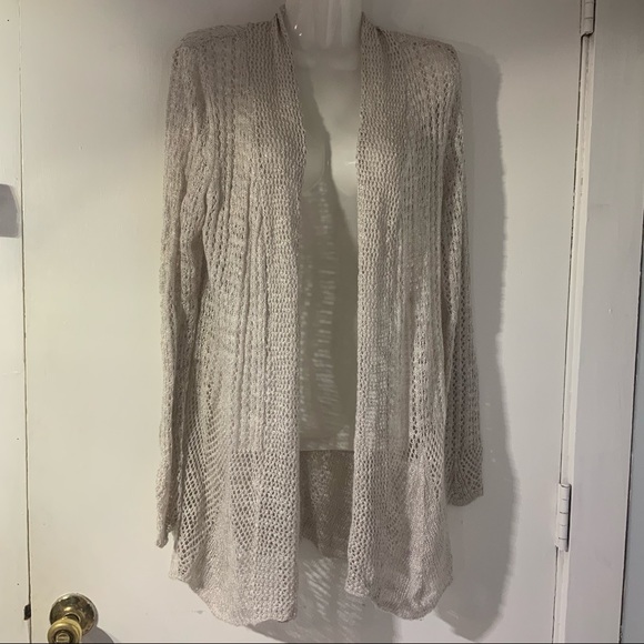 Belldini | Sweaters | Silvery Beige Long Loose Knit Cardigan Belldini S ...